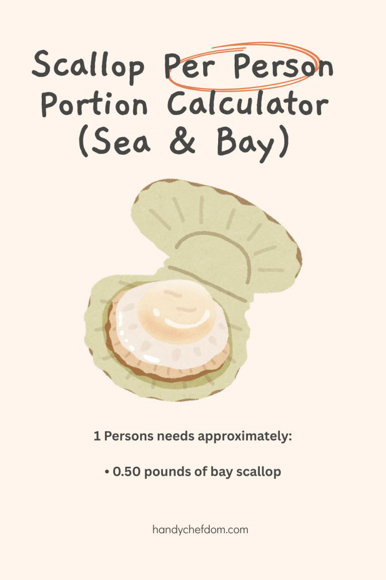Scallop Per Person Portion Calculator (Sea & Bay Scallop) - Handy Chefdom